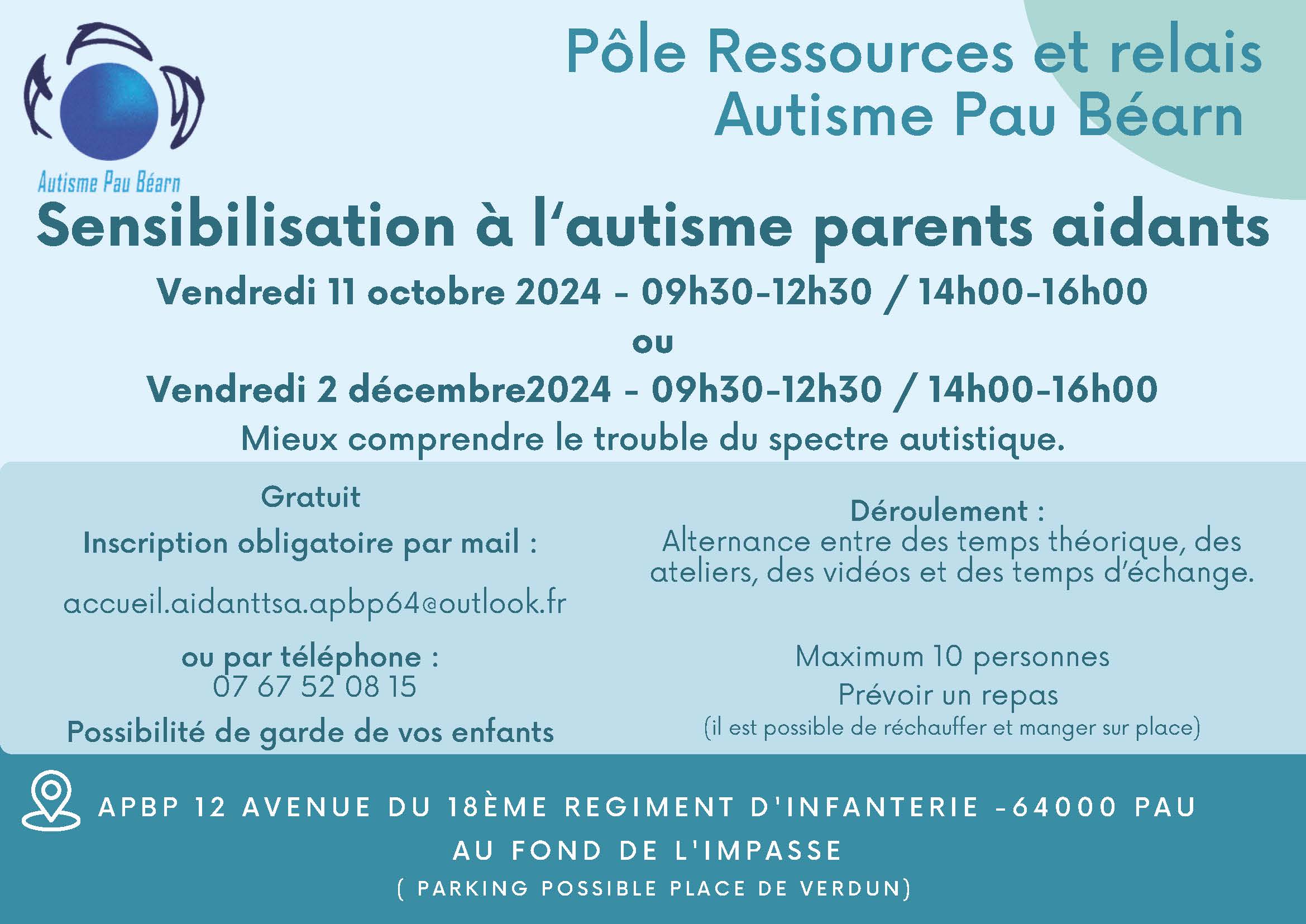 SENSIBILISATION A L'AUTISME POUR AIDANTS | Autisme Pau Béarn